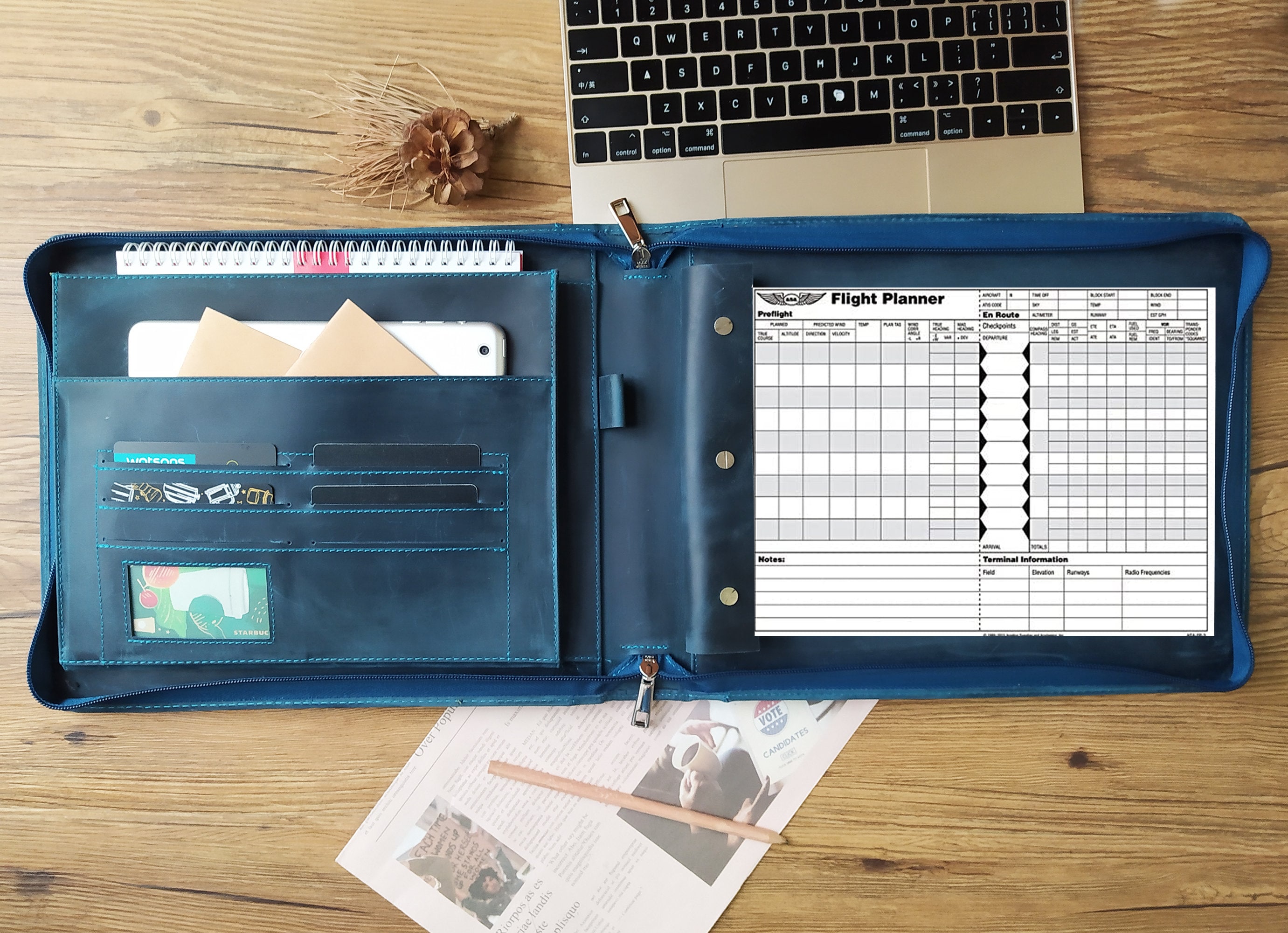 Personalized Pilots Log Book Binder Leather Custom Perfect | Etsy