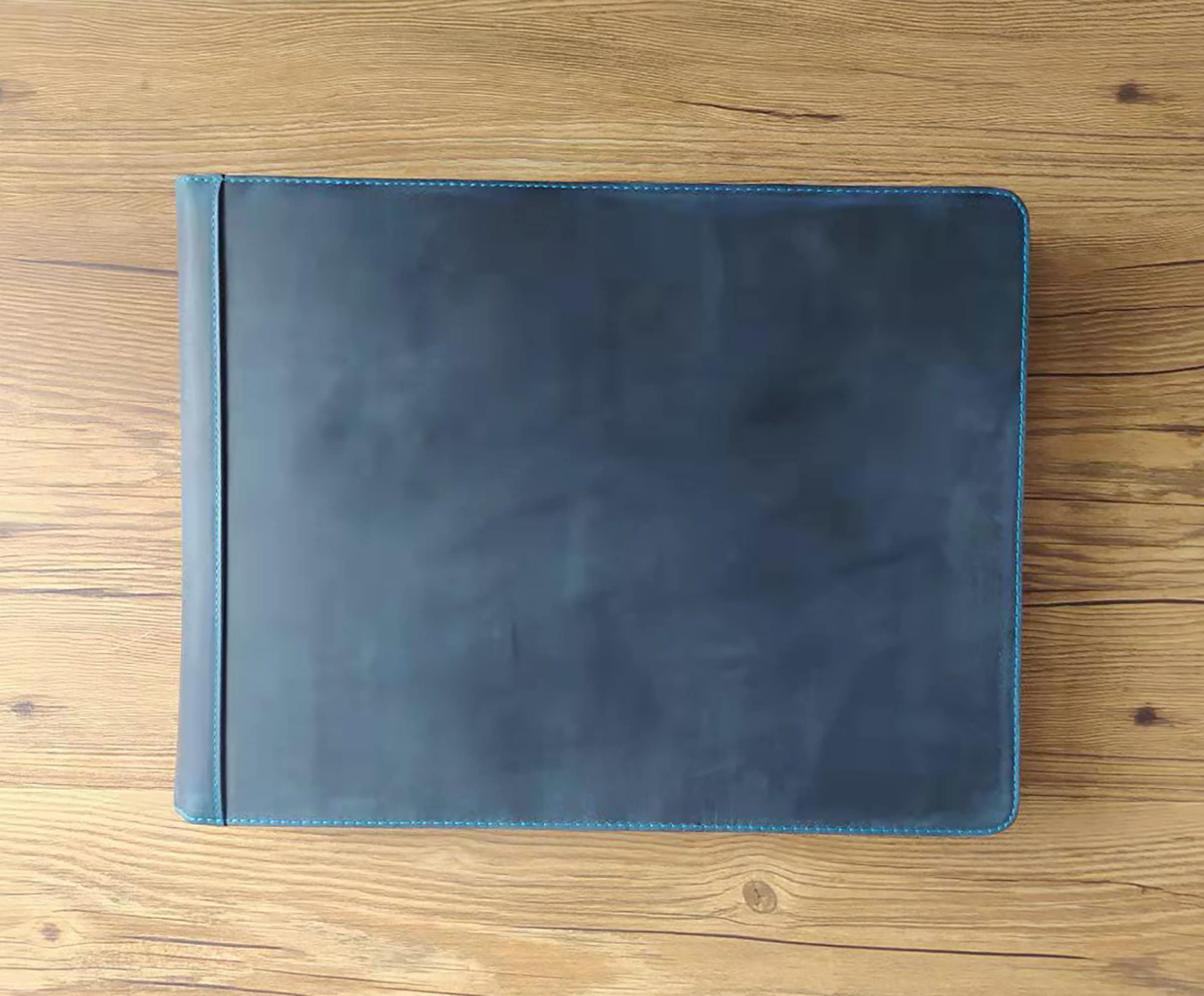Custom 7 Ring Check Binder Portfolio, Leather Binder Business Organizer ...