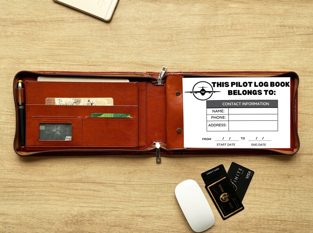 Fit EASA FCL Type Logbook for 255x160x15 Mm (approx. 10" X 6.3" X 0.6 ...