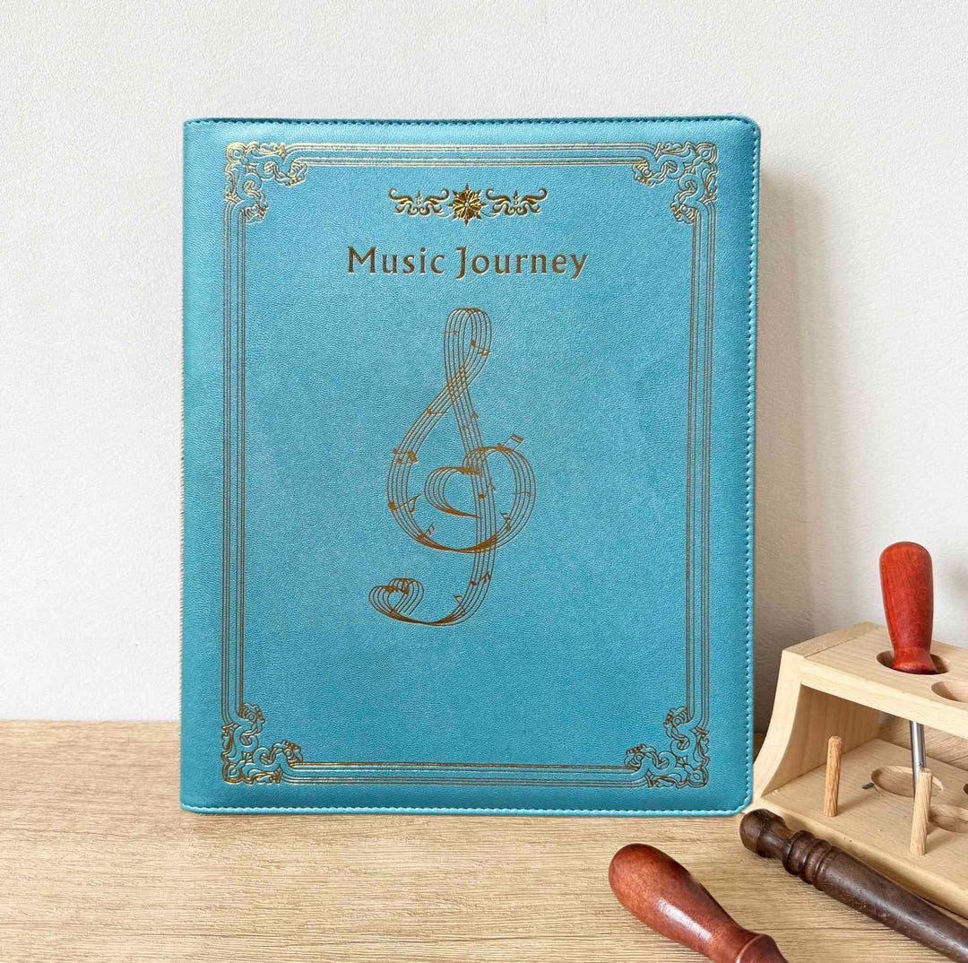 Personalized Editable Sheet Music Binder, Vegan Leather A4 Document ...