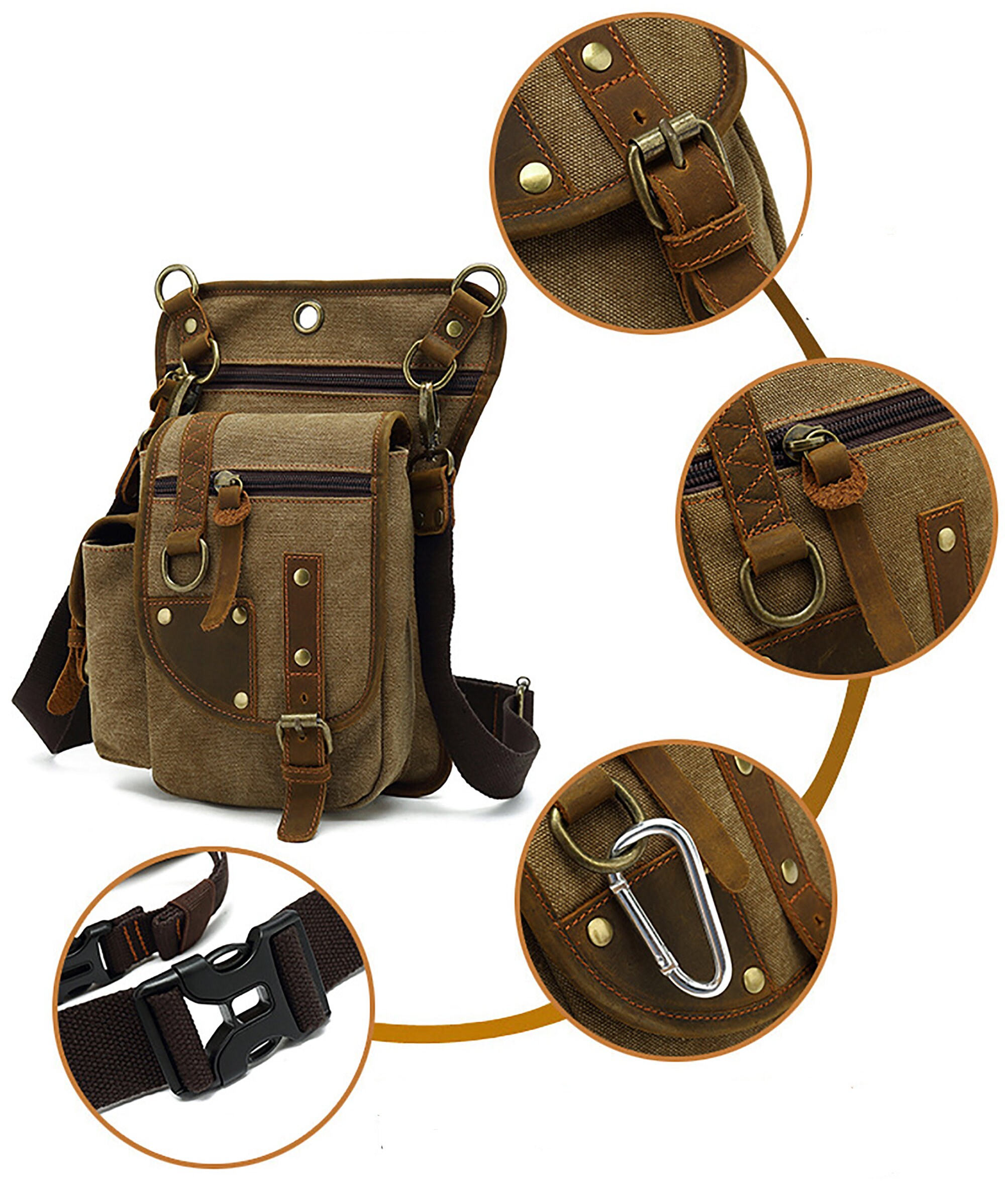 Canvas Waist Bag Outdoor Messenger Tactical Leg Bag Sports | Etsy