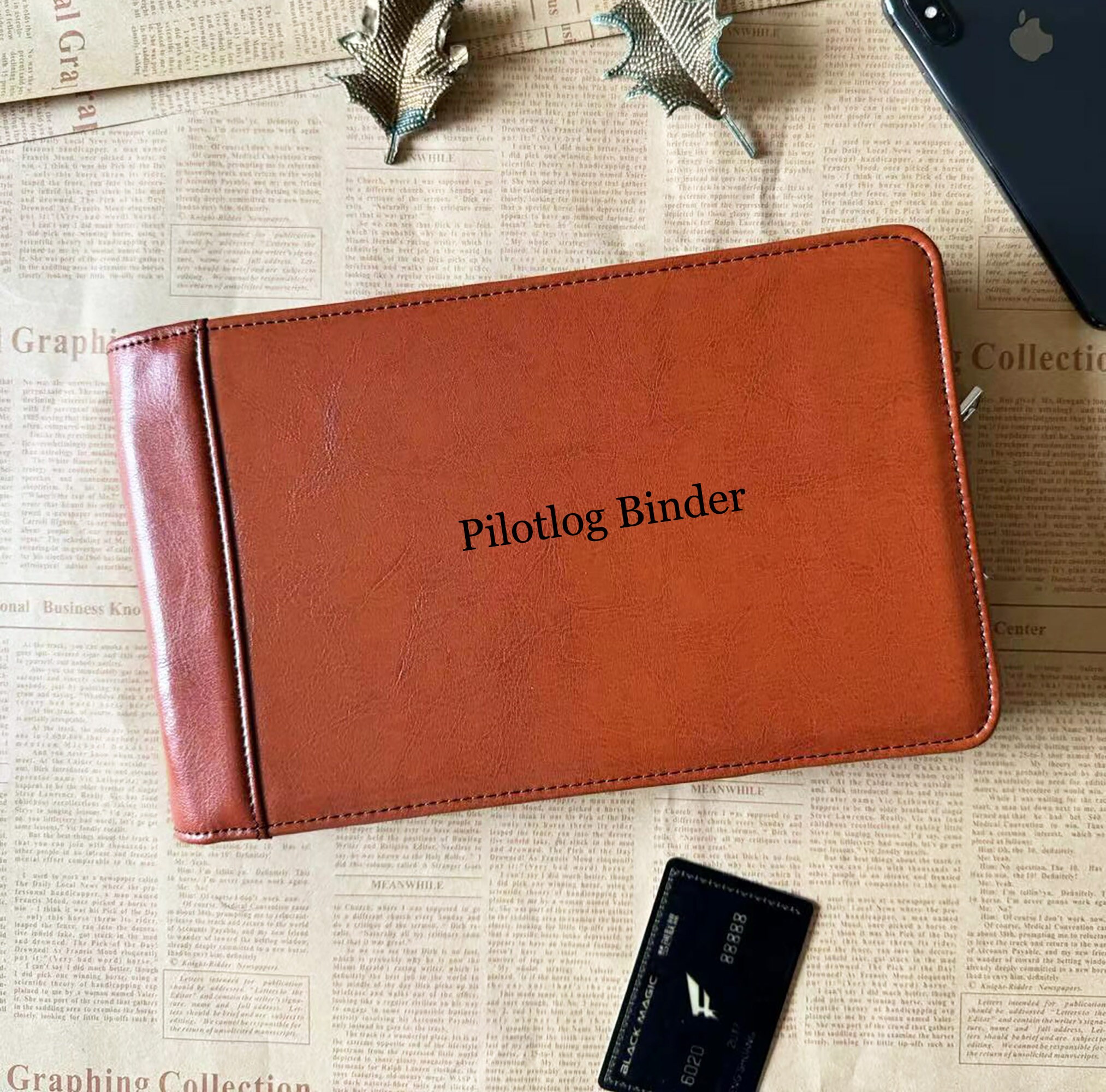 Personalized Pilots Log Book Binder, Vegan Leather Log Binder Gift for ...