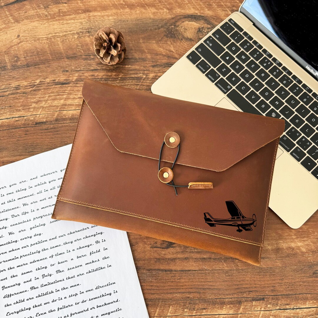 Personalized Leather A5 Size Folder, Envelope Document Holder, Custom ...