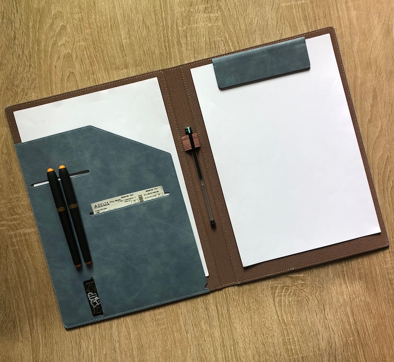 Personalized Vegan Slim Leather Portfolio Custom Padfolio - Etsy
