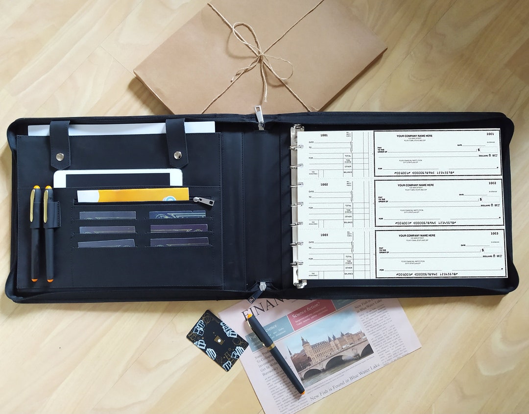 Custom 7 Ring Check Book Binder, Check Document Organizer Engraved Name ...