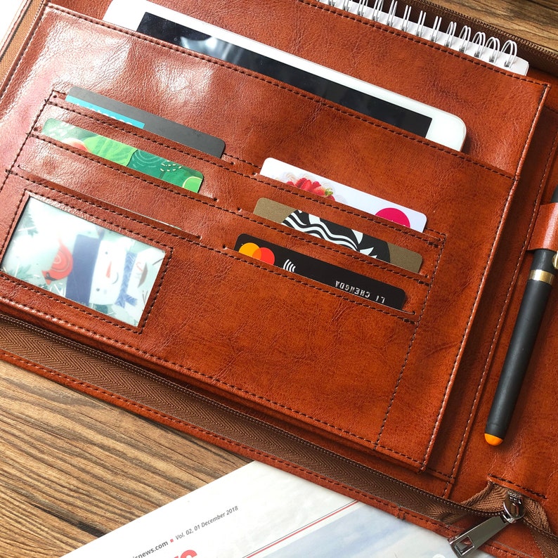 Personalized 3 Ring Check Binder Portfolio leather Check - Etsy