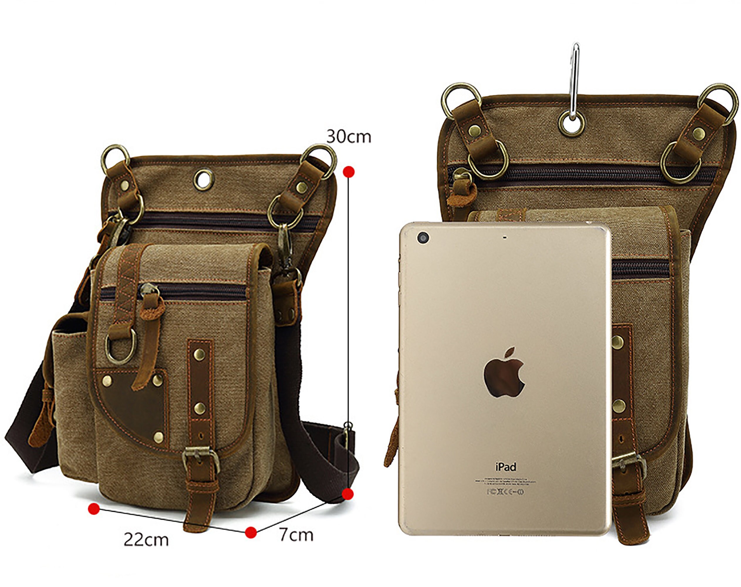 Canvas Waist Bag Outdoor Messenger Tactical Leg Bag Sports | Etsy