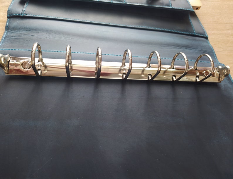 Custom 7 Ring Check Binder Portfolio, Leather Binder Business Organizer ...