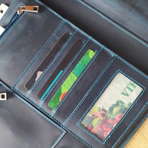 Custom 7 Ring Check Binder Portfolio, Leather Binder Business Organizer ...