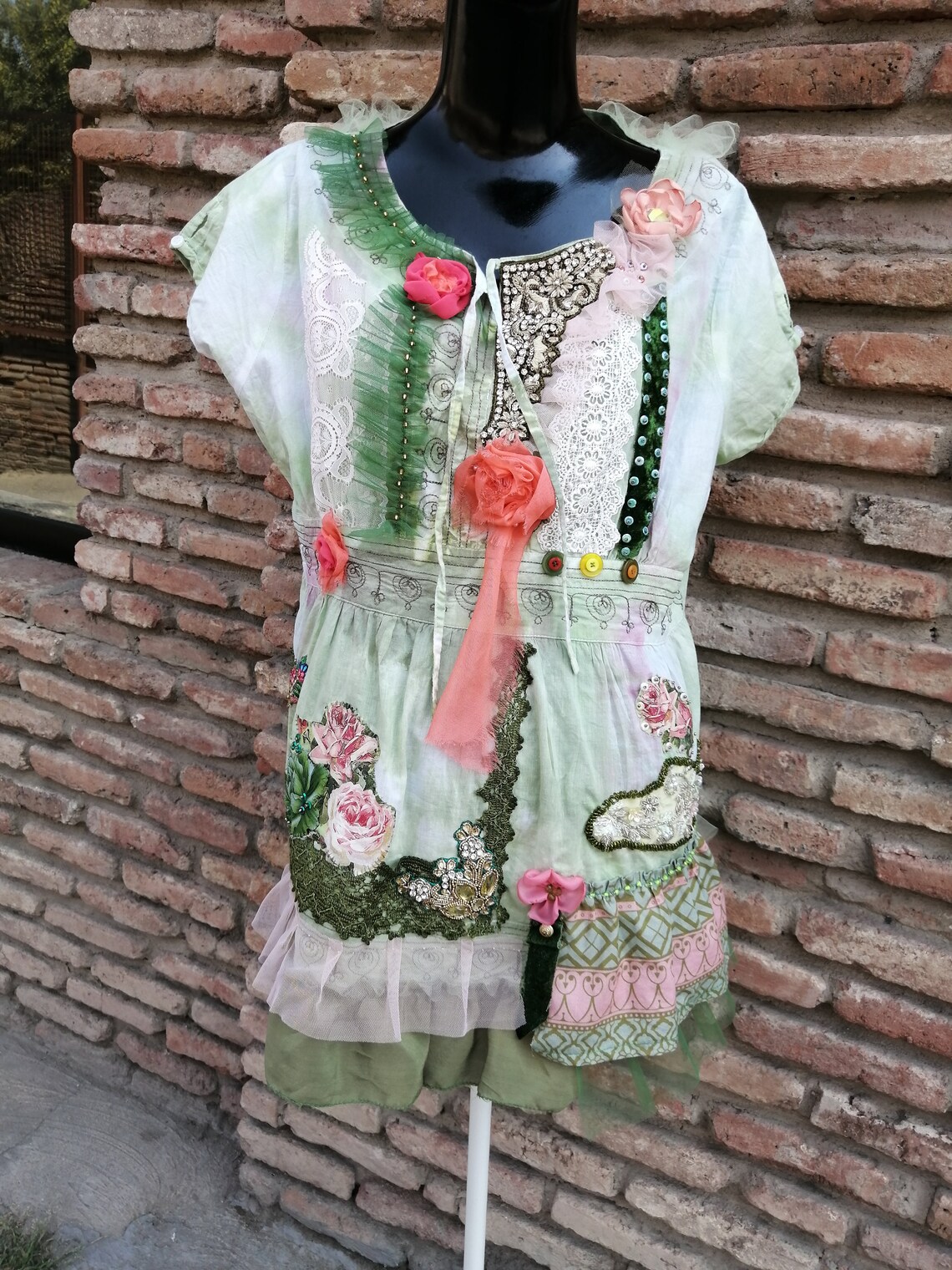 Artsy Boho Chic Top, Romantic Gypsy Top, Shabby Chic, Fancy Top ...