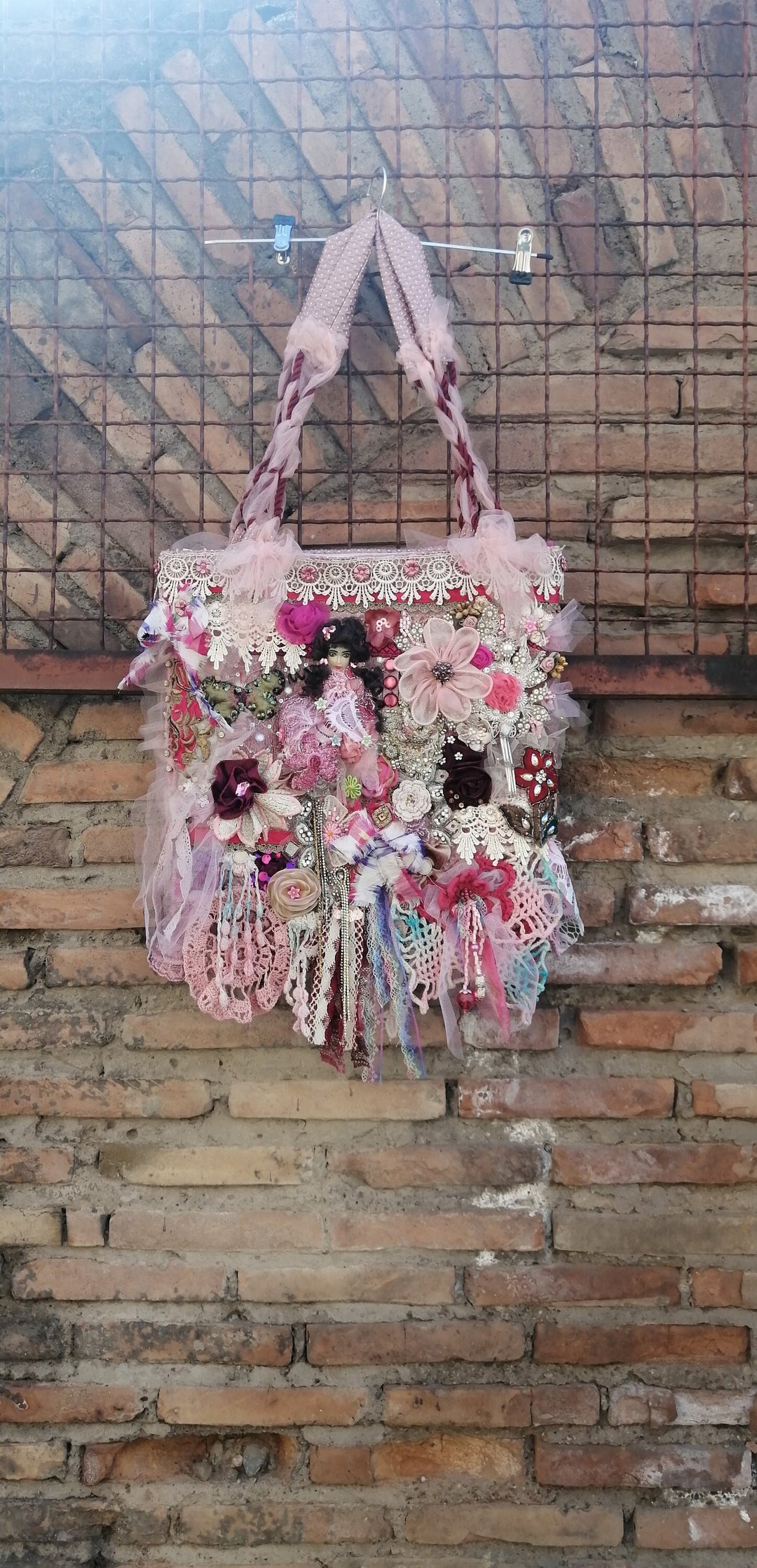 Artsy Boho Romantic Shoulder/tote Bag "pink Fairy",accessory Bag ...