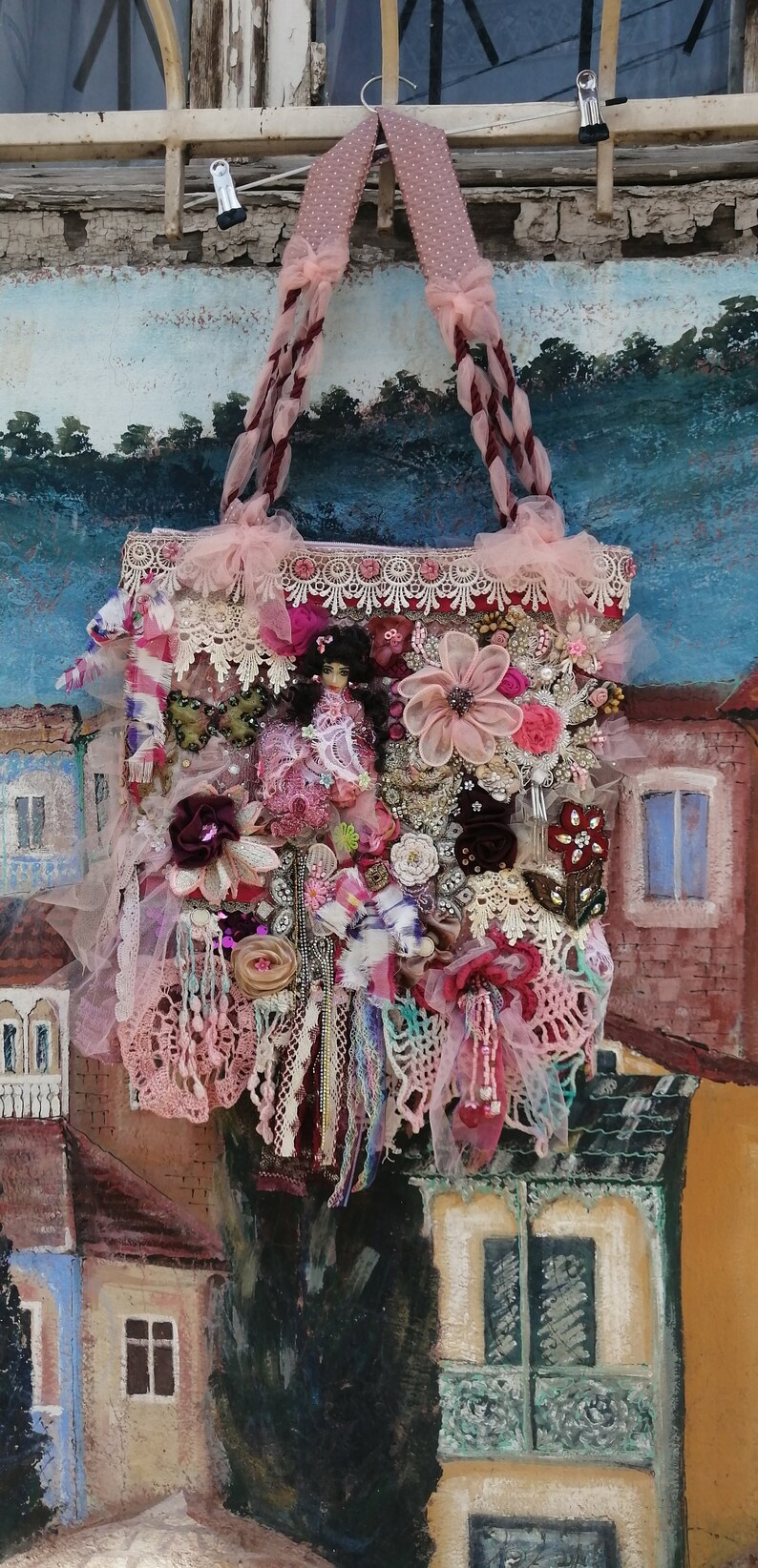 Artsy Boho Romantic Shoulder/tote Bag "pink Fairy",accessory Bag ...