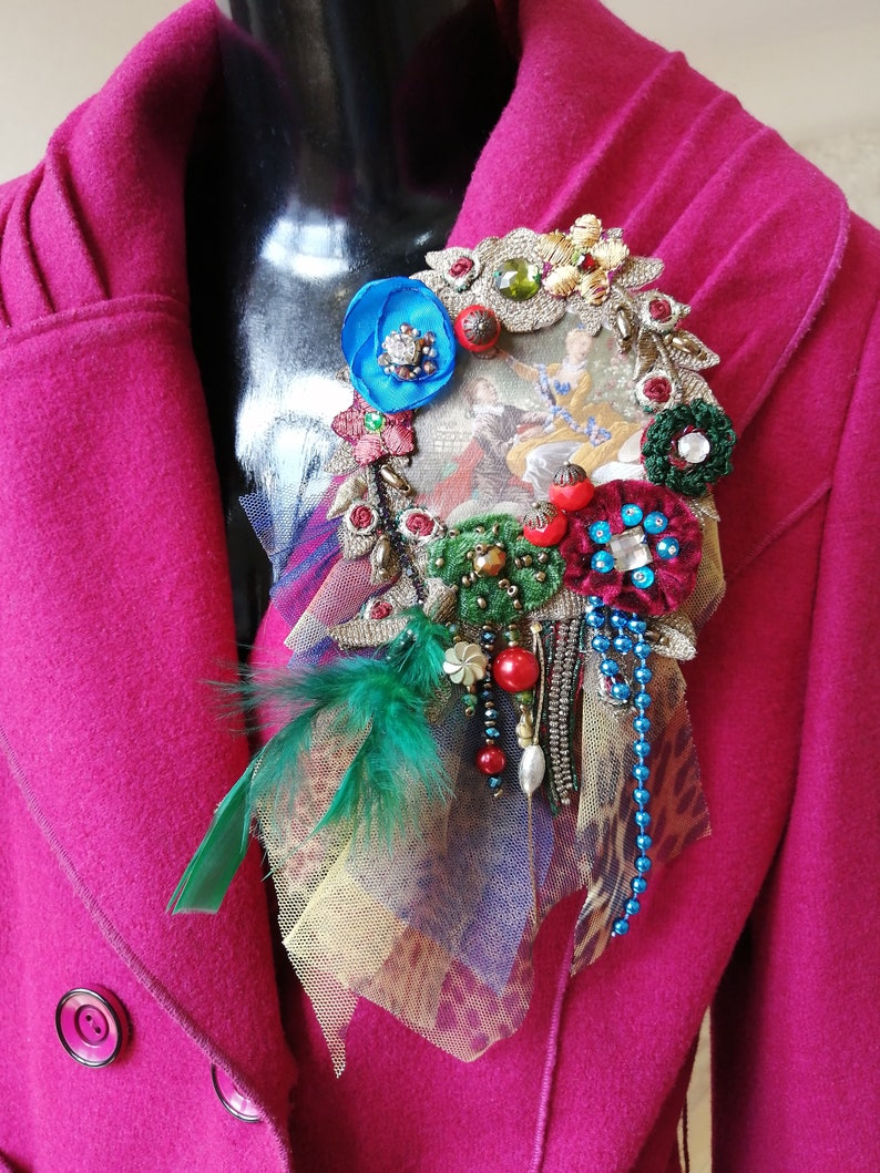 Romantic Oversize Brooch or Pendant Necklace "declaration of Love ...