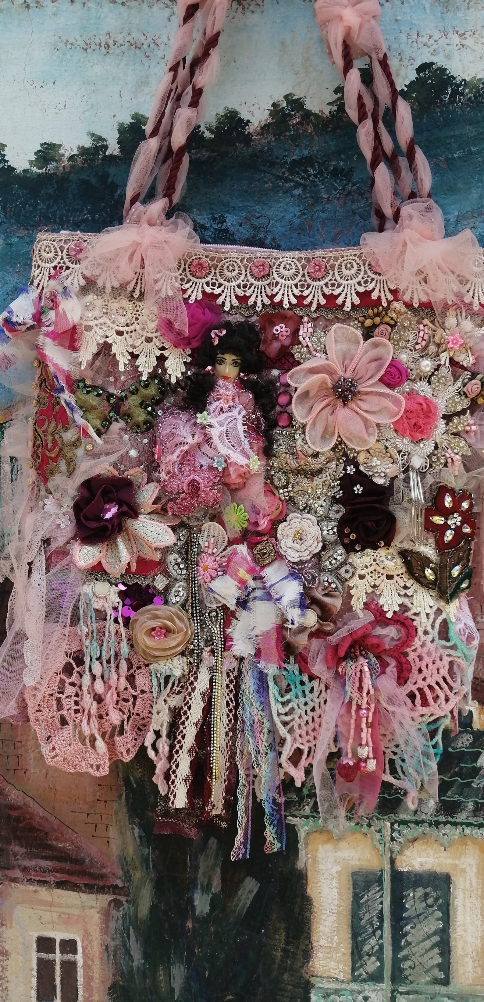 Artsy Boho Romantic Shoulder/tote Bag "pink Fairy",accessory Bag ...