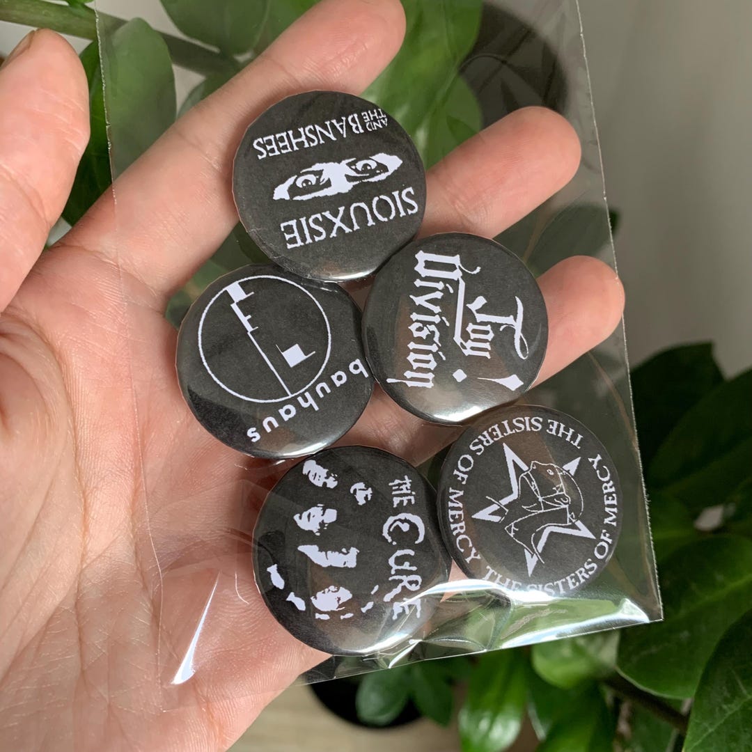 Alternative Rock / Grunge / New Wave / Darkwave Band Buttons Set of 5 ...