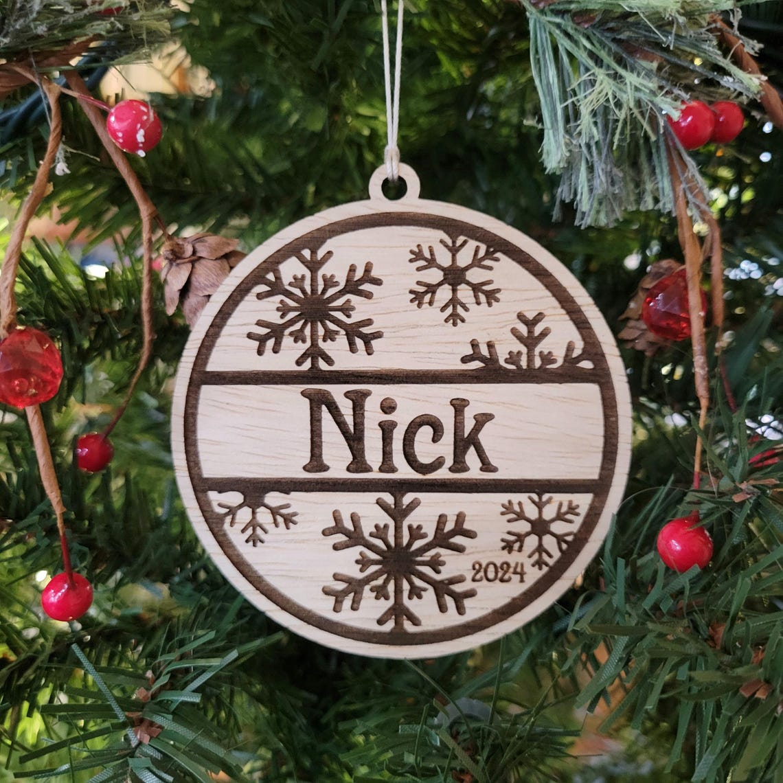 Personalized Christmas Ornament - Custom Ornament With Snowflakes ...