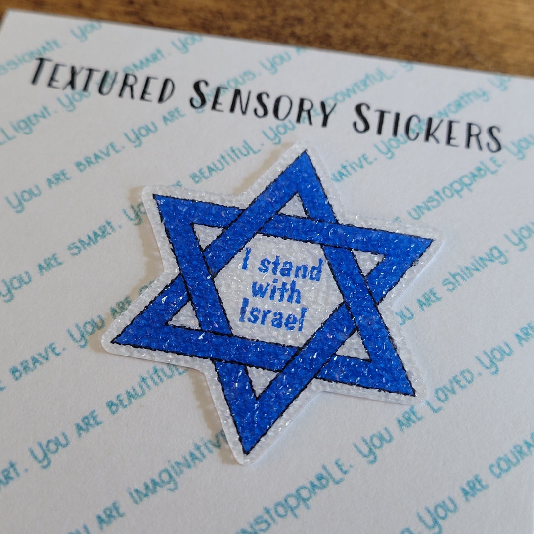 Star of David Textured Sensory Sticker, Tactile Fidget, I Stand With ...