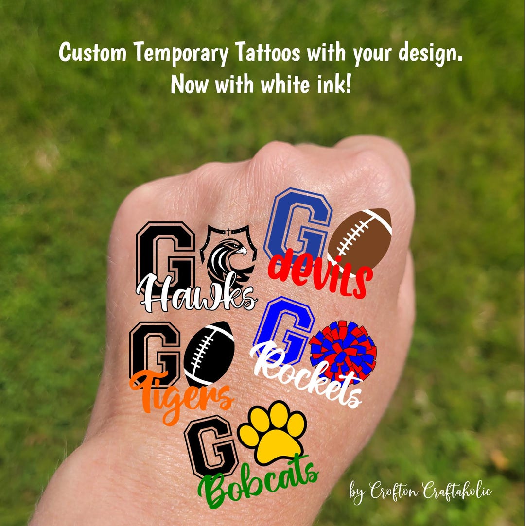 Custom Temporary Tattoos for Football Games - GO Team, Cheerleader ...