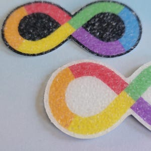 Rainbow Infinity Symbol Textured Sensory Sticker, Tactile Fidget ...