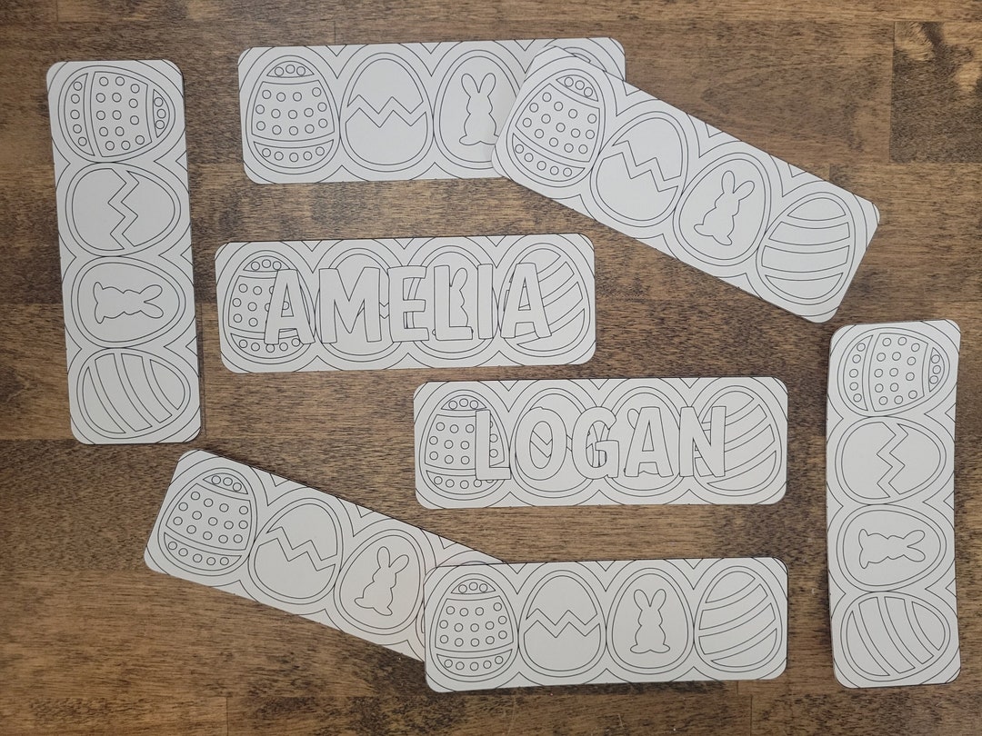 Easter Coloring Bookmarks Personalized Name Bookmarks, Adult Coloring ...