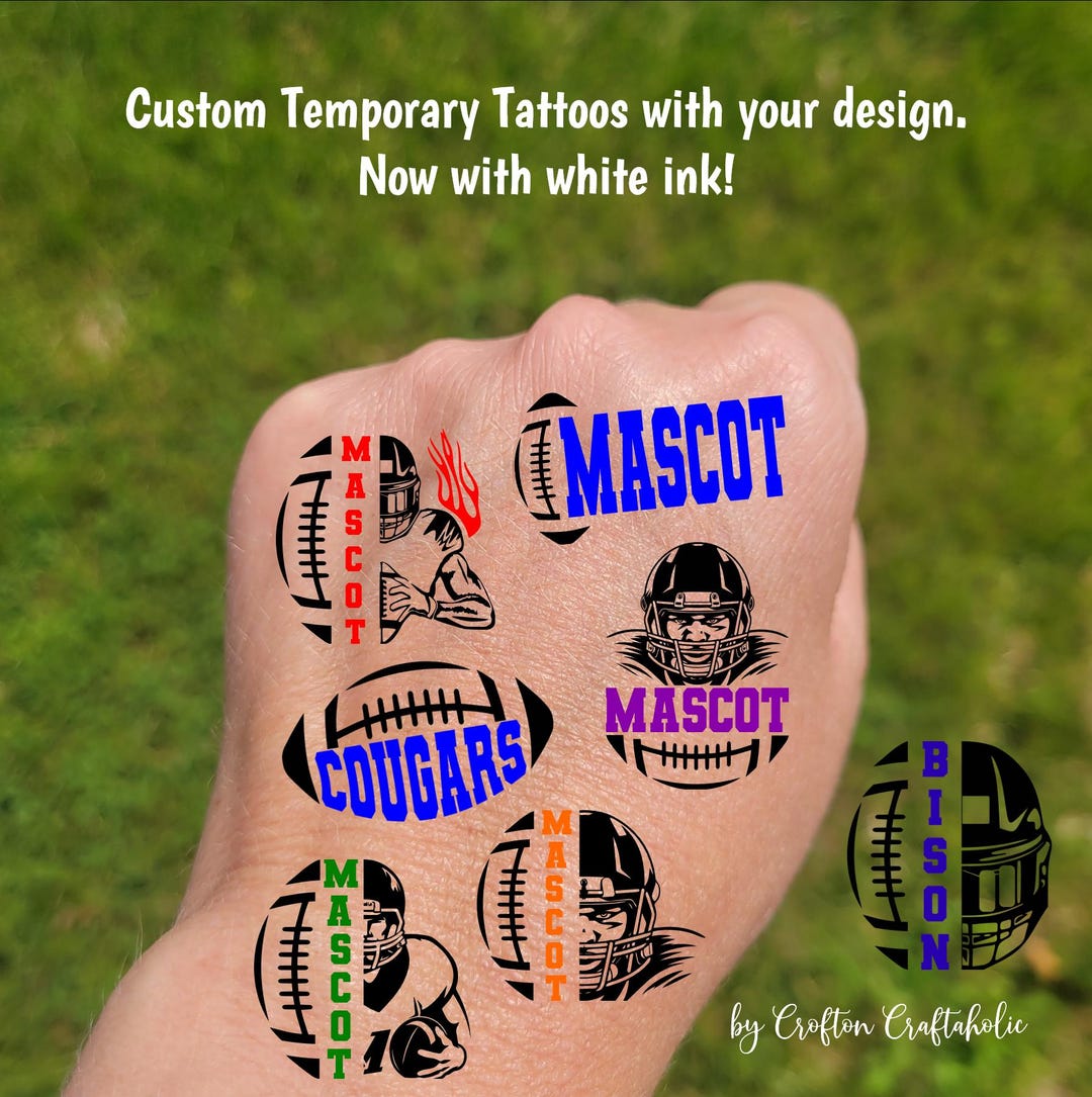 Custom Temporary Tattoos for Football Games - Tattoos With Helmet and ...