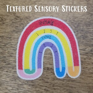 Rainbow Textured Sensory Sticker W/ Mindfulness Breathing, Tactile ...