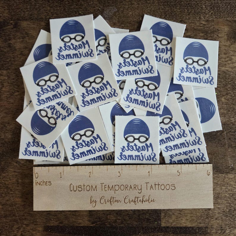 Custom Temporary Tattoos for Swim Teams - Swim Cap and Goggles, Team ...
