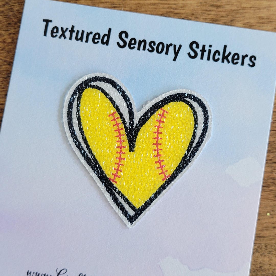 Heart Softball Textured Sensory Sticker, Tactile Fidget, Fidget for ...