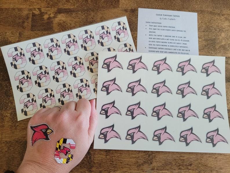 Custom Temporary Tattoos for Soccer - Heart With Soccer Ball and Custom ...