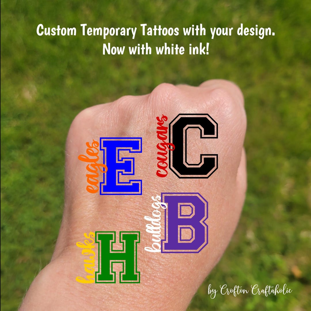 Custom Temporary Tattoos for Football Games - Custom Text for School ...