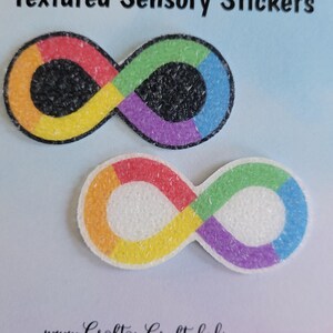 Rainbow Infinity Symbol Textured Sensory Sticker, Tactile Fidget ...