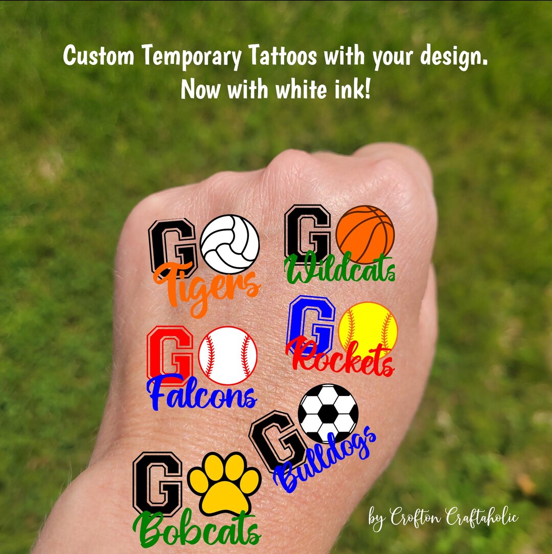 Custom Temporary Tattoos for Sports - GO Team, Volleyball, Soccer Ball ...