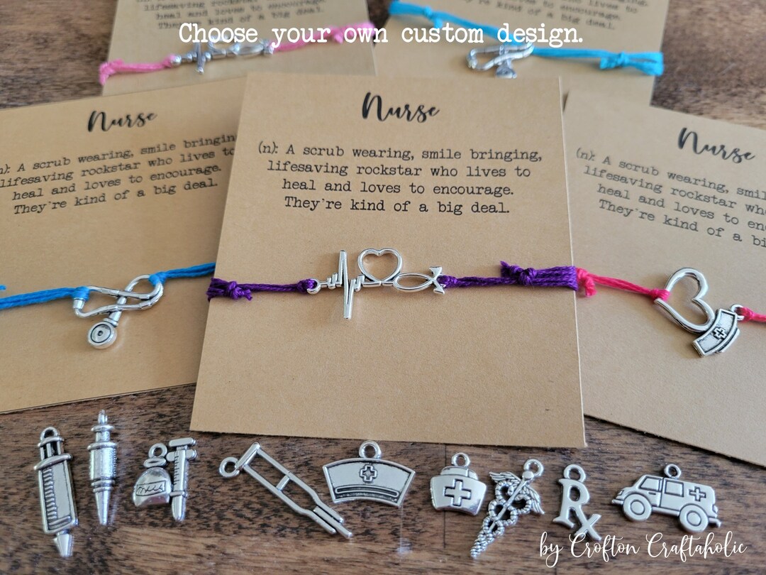 Nurse Appreciation String bracelet and gift card - adjustable bracelet ...