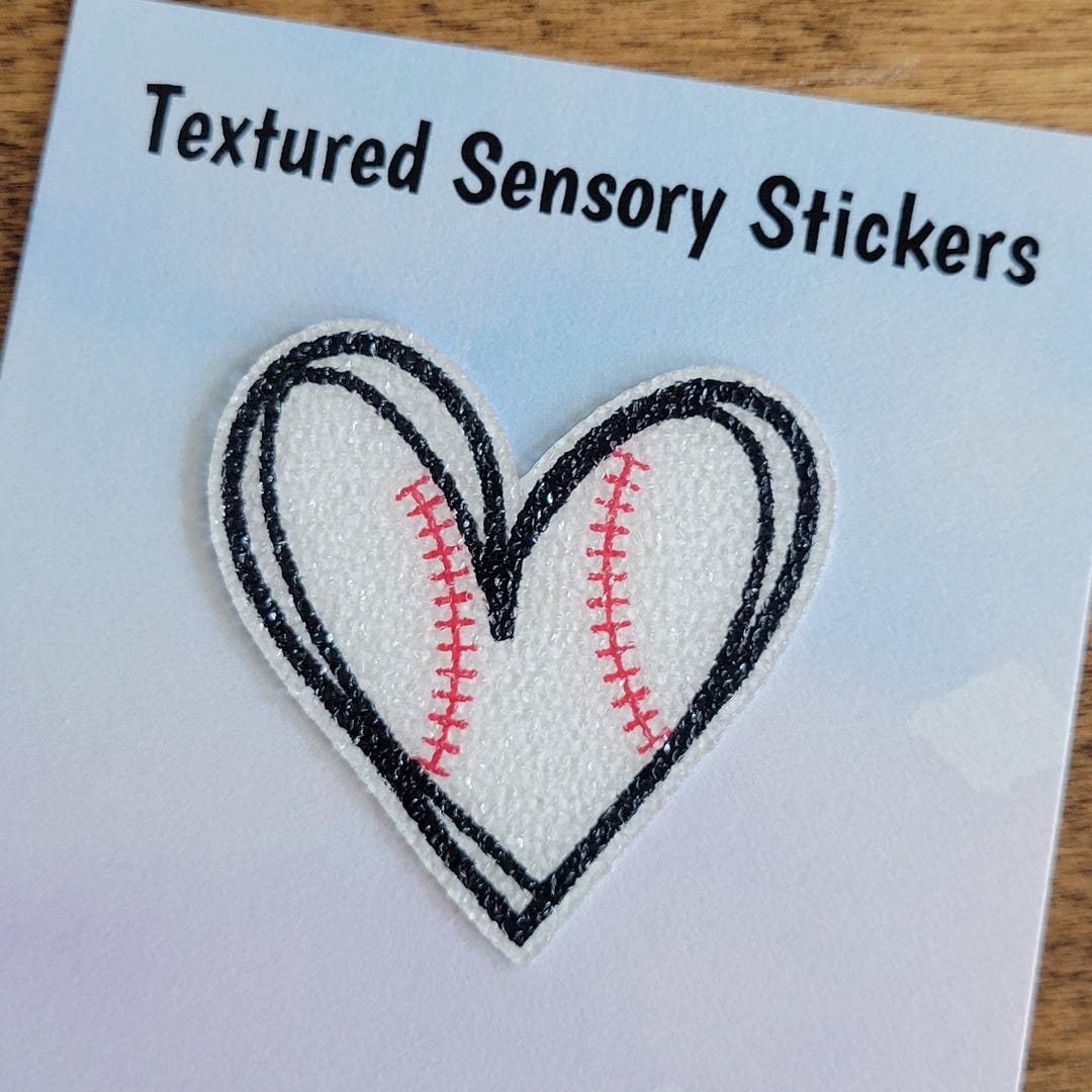 Heart Baseball Textured Sensory Sticker, Tactile Fidget, Fidget for ...