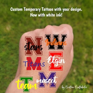 Custom Temporary Tattoos for Football Games Custom Text for School ...