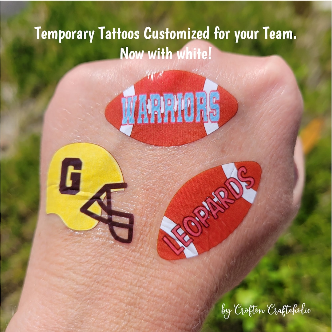 Custom Temporary Tattoos for Football Team Spirit, School Spirit ...
