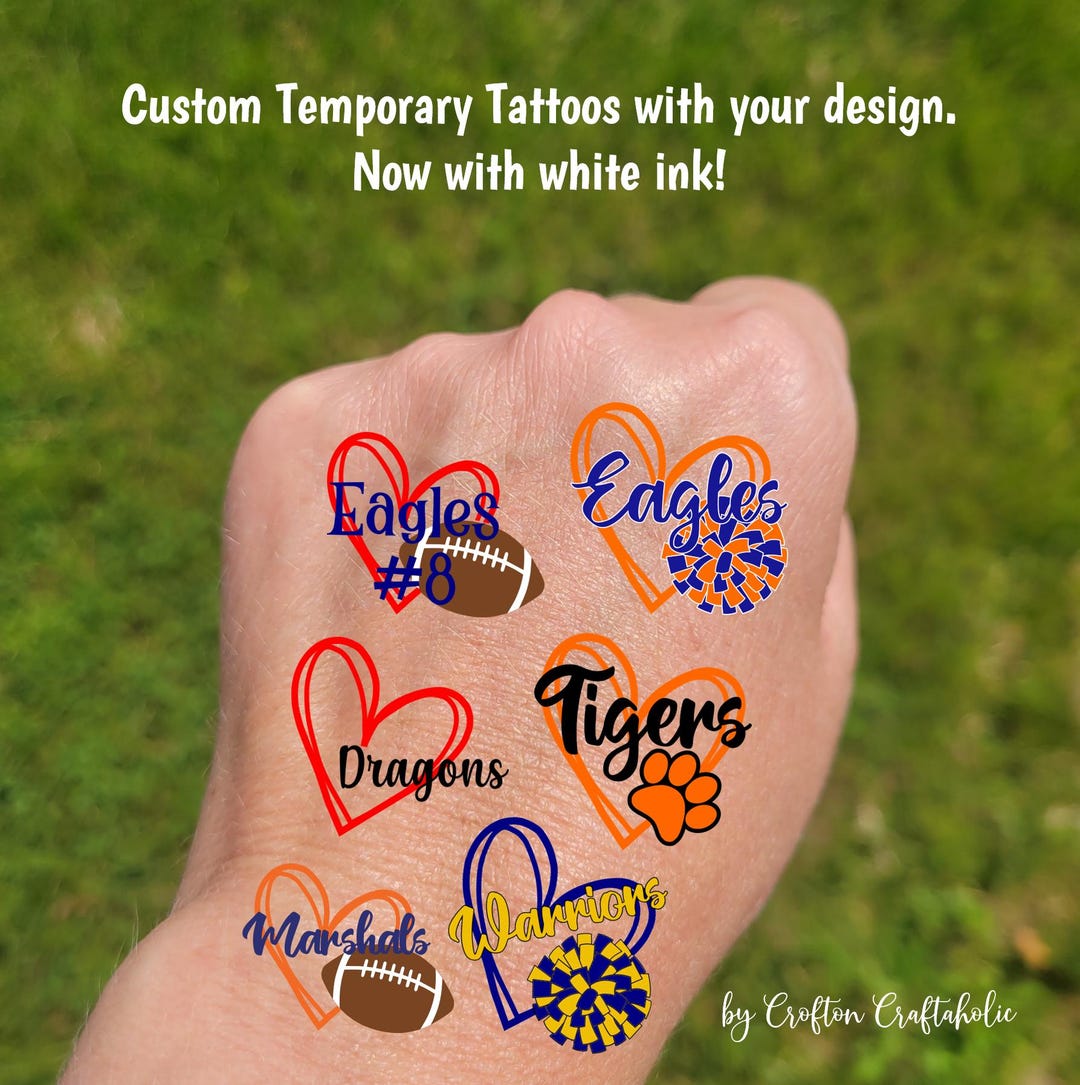 Custom Temporary Tattoos for Football Games - Cheerleader Tattoos With ...