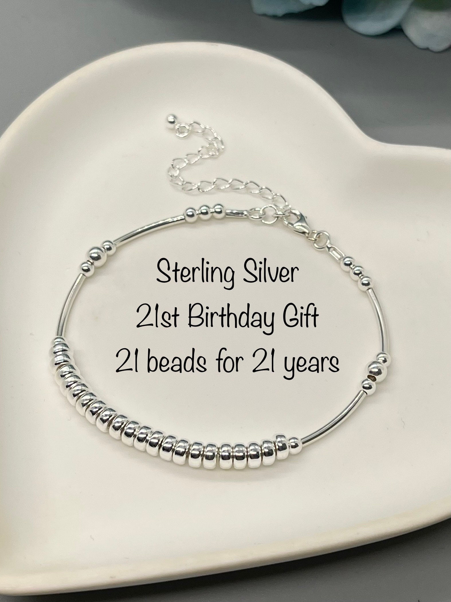 925 Silver 21st Birthday Bracelet 21 Birthday Gift Idea - Etsy UK