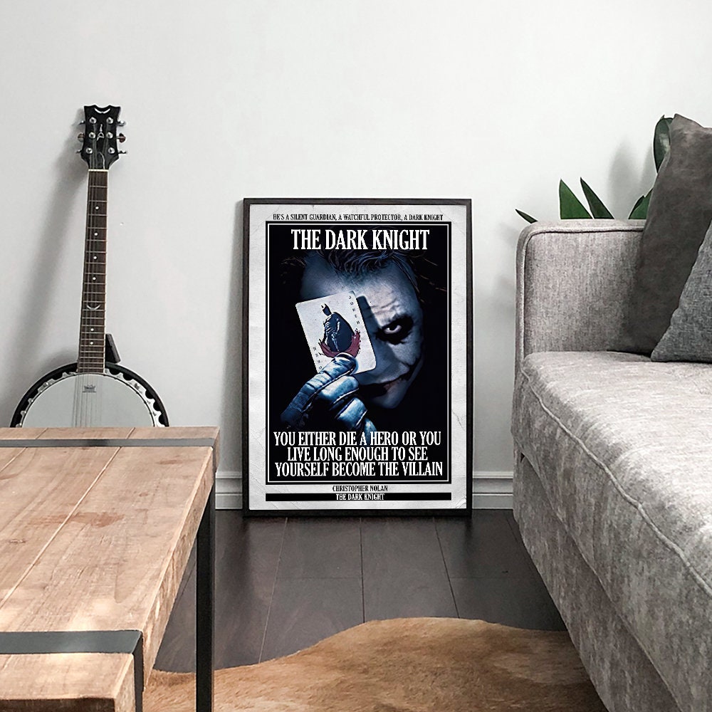 The Dark Knight | Cult Film Poster | Vintage Retro Art Print | Classic ...