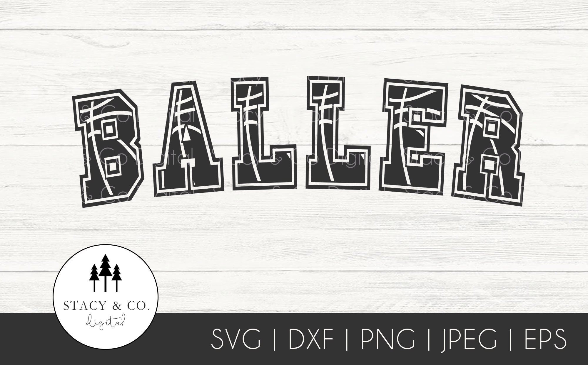 Basketball Baller SVG Clipart for Cricut, Silhouette, Glowforge, Sport ...
