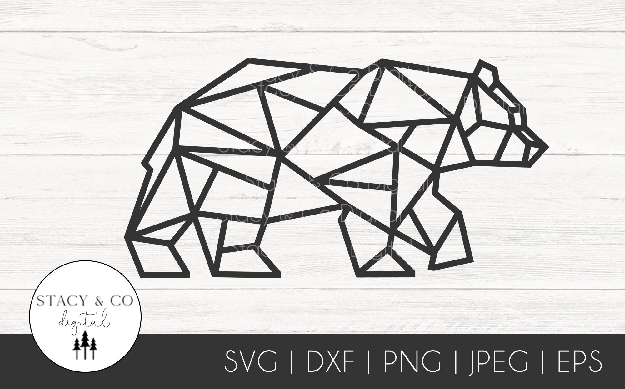 Geometric Mom Bear With Baby Bear SVG Clipart for Cricut - Etsy