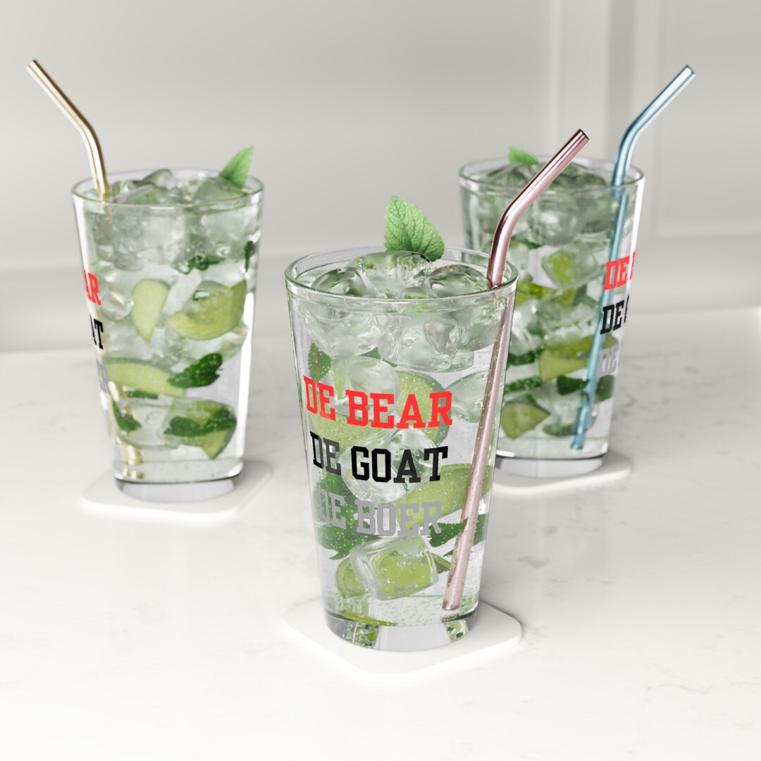 Alabama Football Glass, De Bear De Goat De Boer, Bama Fan, Beer Glass ...