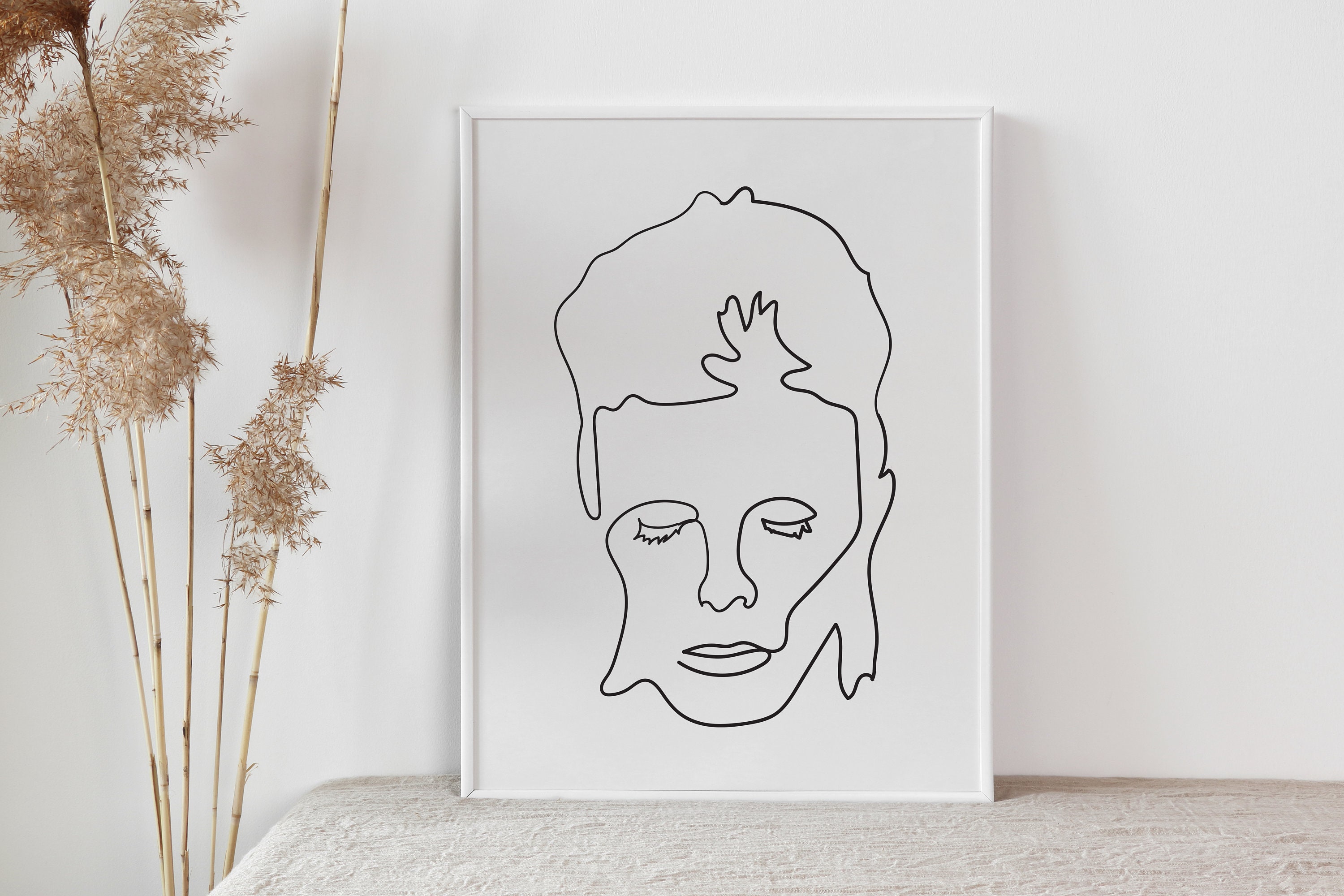 David Bowie Digital Download, Art Print, Musician Portrait, One Line ...