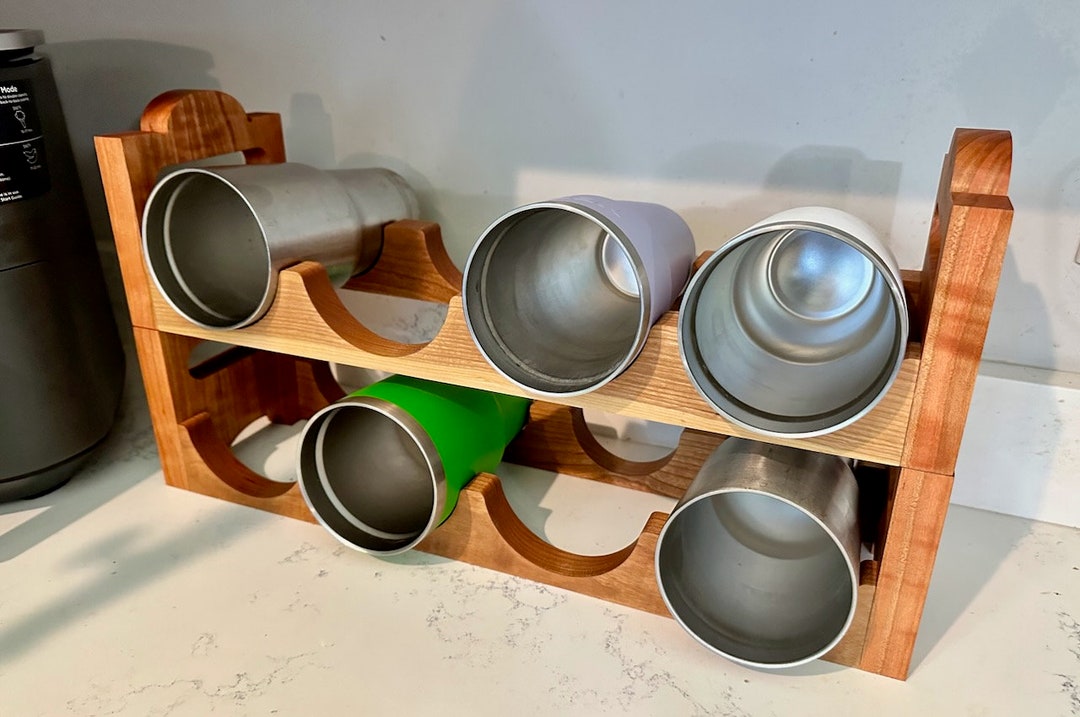 Hardwood Stackable Tumbler Organizer (yeti) - Etsy