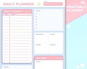 Printable Pastel Monthly Planner | Undated Digital Planner | Cute ...