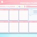 Printable Pastel Weekly Planner Cute Kawaii Pink Space | Etsy