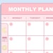 Printable Pastel Monthly Planner | Undated Digital Planner | Cute ...