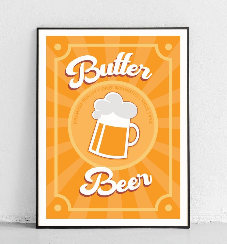 Butter Beer 50s Inspired Retro Printable Poster Halloween - Etsy