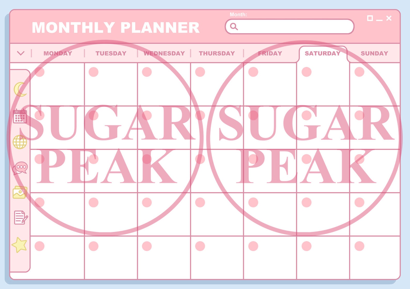 Printable Pastel Monthly Planner Undated Digital Planner Cute Kawaii ...