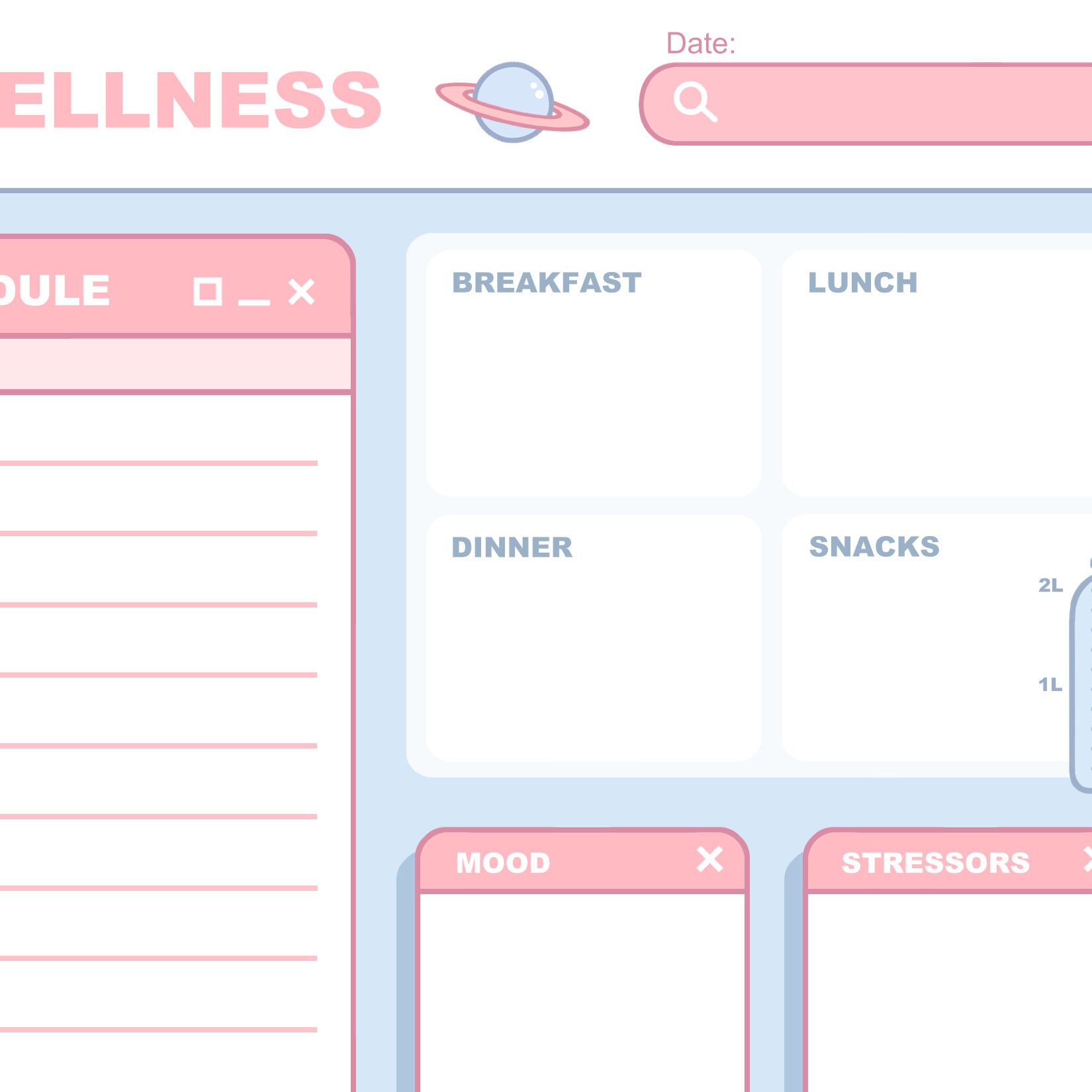 Printable Pastel Wellness Planner | Daily Health Digital Calendar ...